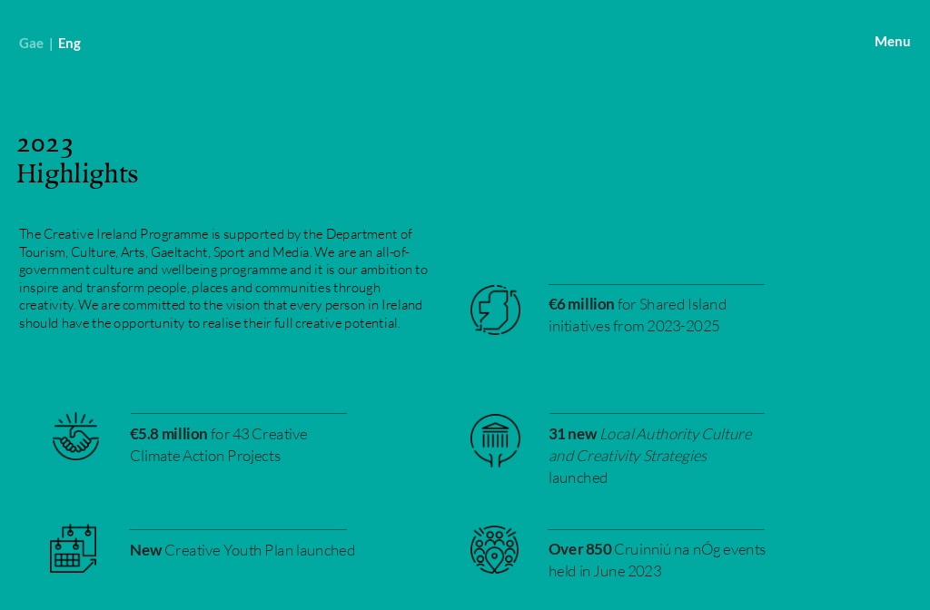 Creative Ireland Progress Report 2023 — 2023 Highlights