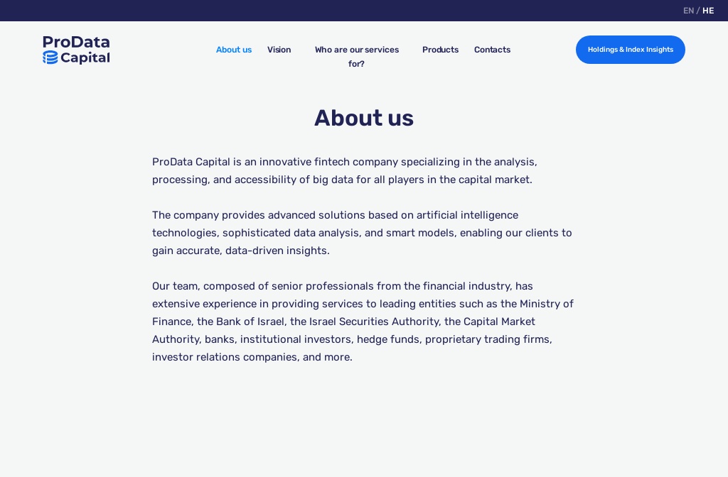 ProData Capital — About us