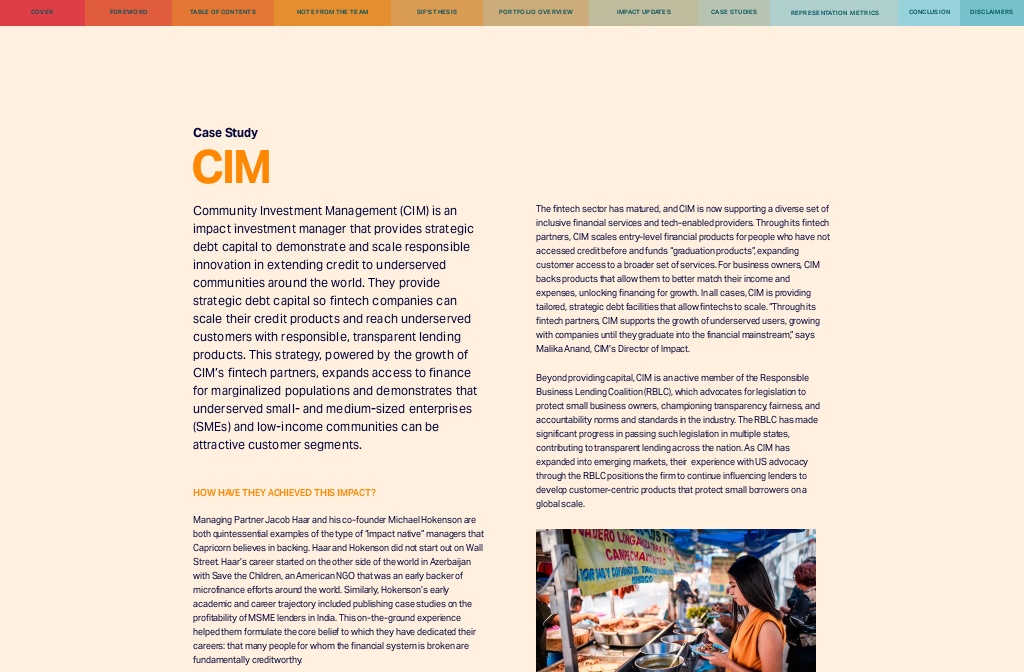 SIF Report 2025 — Case Study: CIM