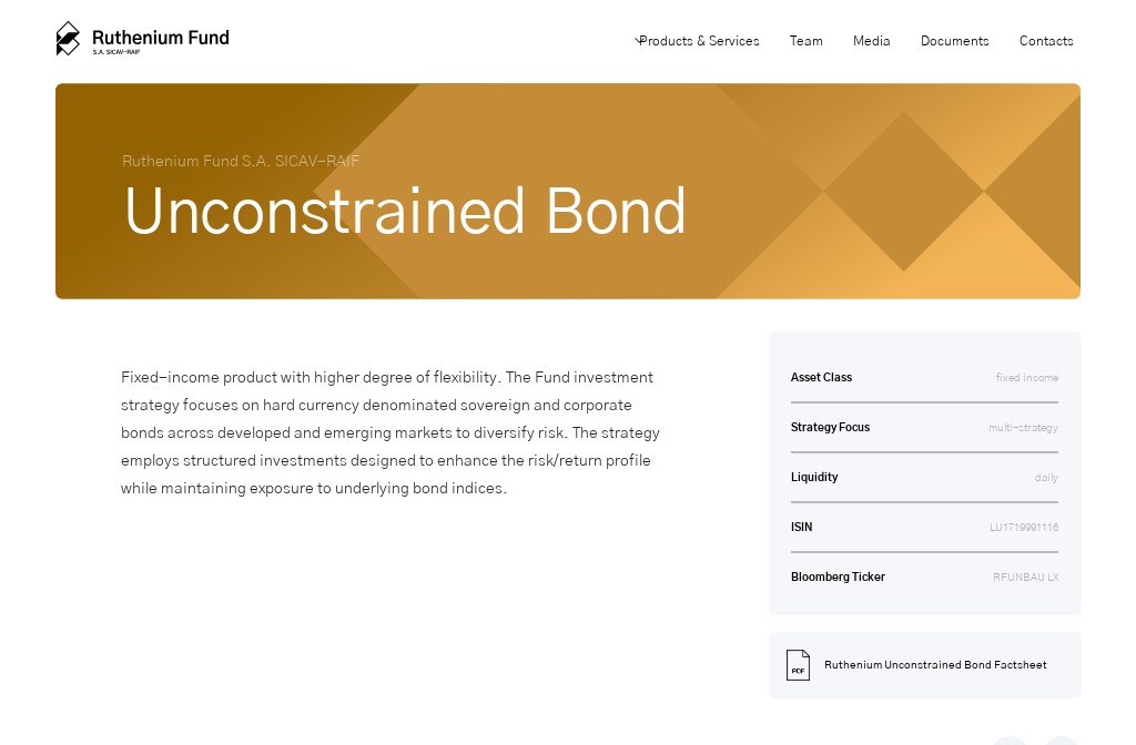 Ruthenium Fund S.A. SICAV-RAIF — Unconstrained Bond