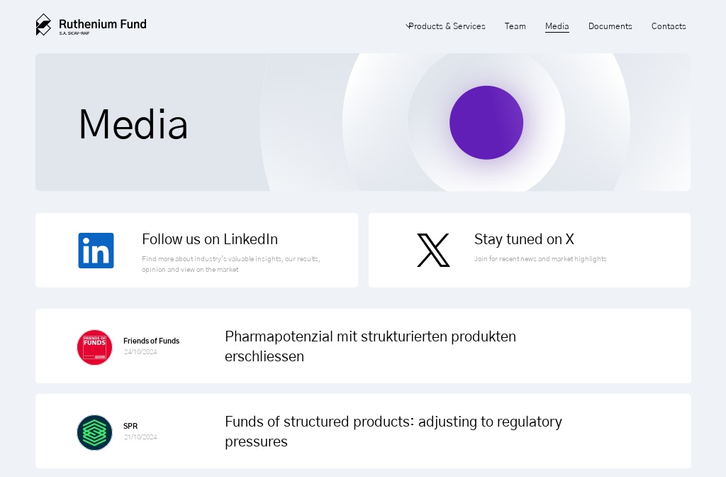 Ruthenium Fund S.A. SICAV-RAIF — Media