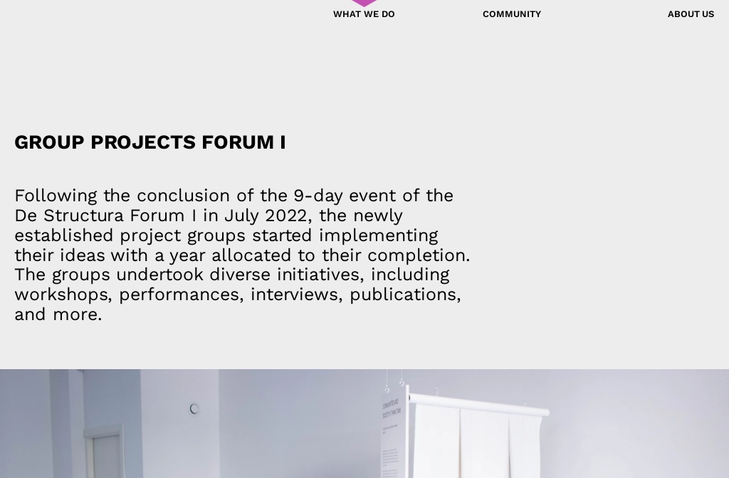 De Structura - GROUP PROJECTS FORUM I