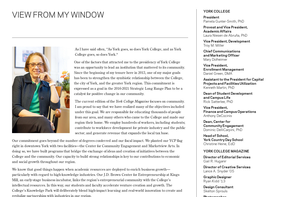 York College Magazine 2021, Volume 3 — View from My Window
