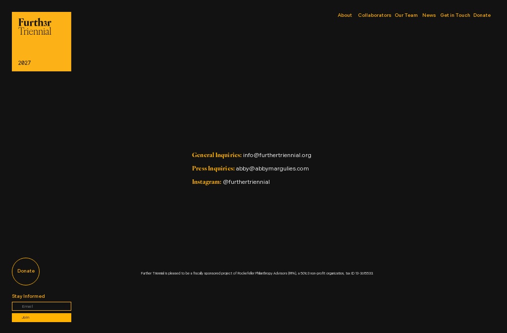 Further Triennial — Get in Touch