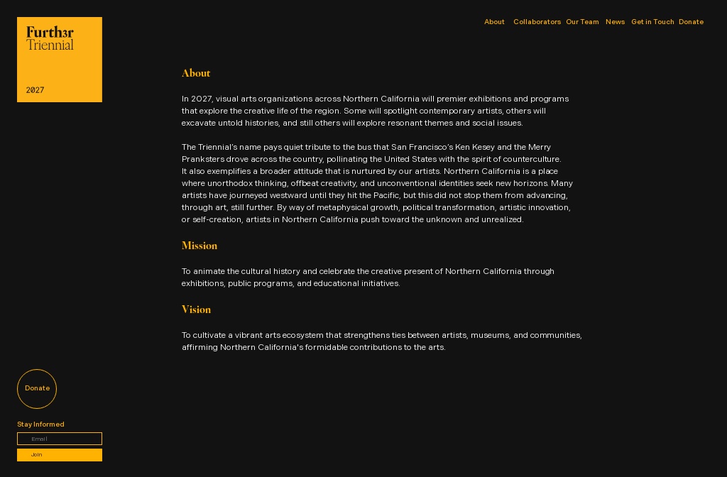 Further Triennial — About