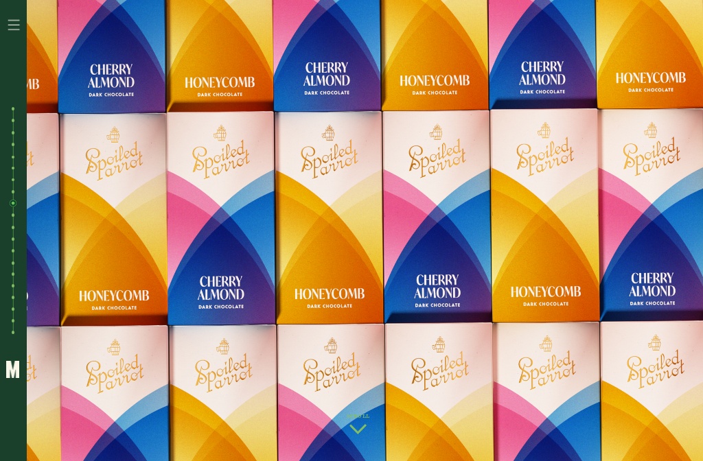 Mucca branding for Candy Store Inside Tin Building: Spoiled Parrot.