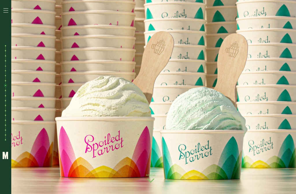 Mucca branding for Candy Store Inside Tin Building: Spoiled Parrot.