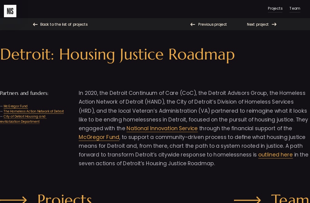 National Innovation Service — Detroit: Housing Justice Roadmap