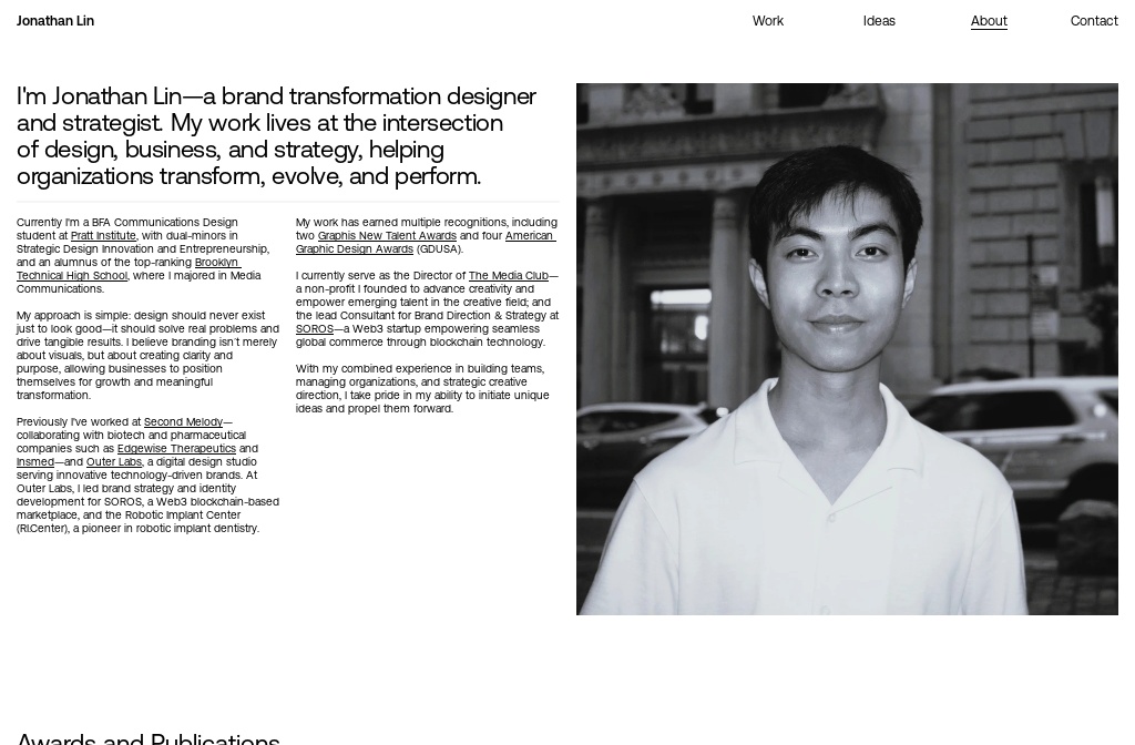 Jonathan Lin—Award Winning Graphic Designer — About