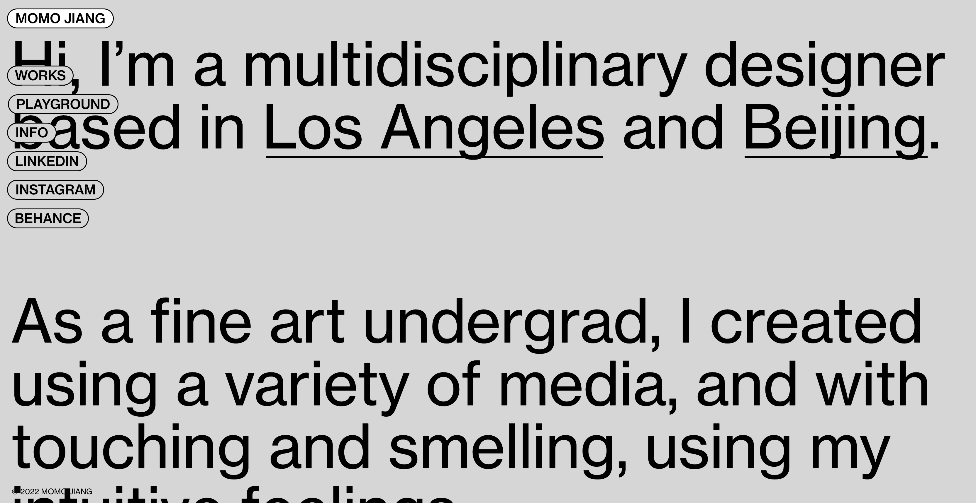 MOMO JIANG — Works