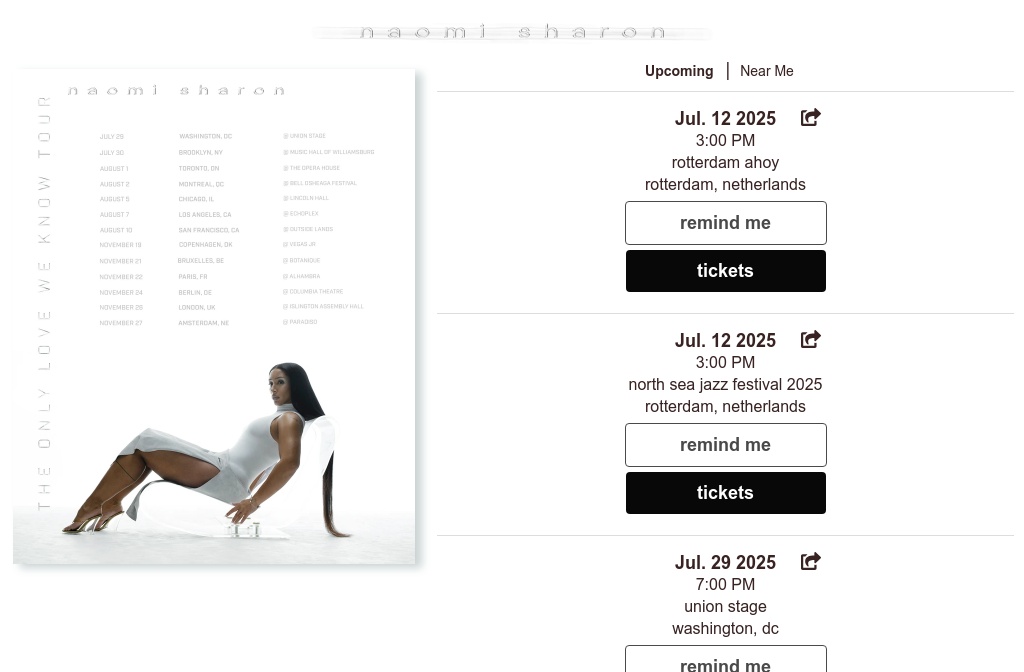 Naomi Sharon — The Only Love We Know Tour