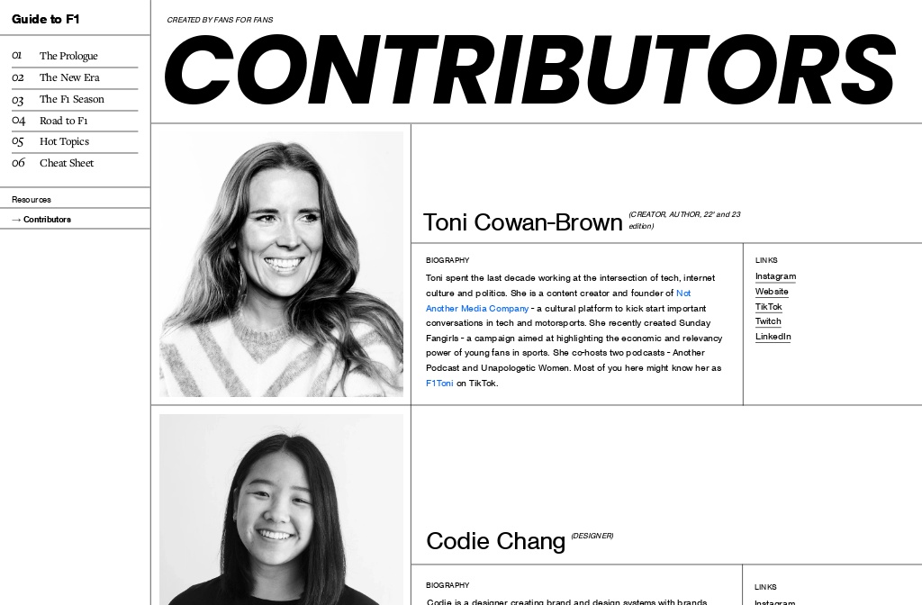 Guide to F1 | 2023 — Contributors