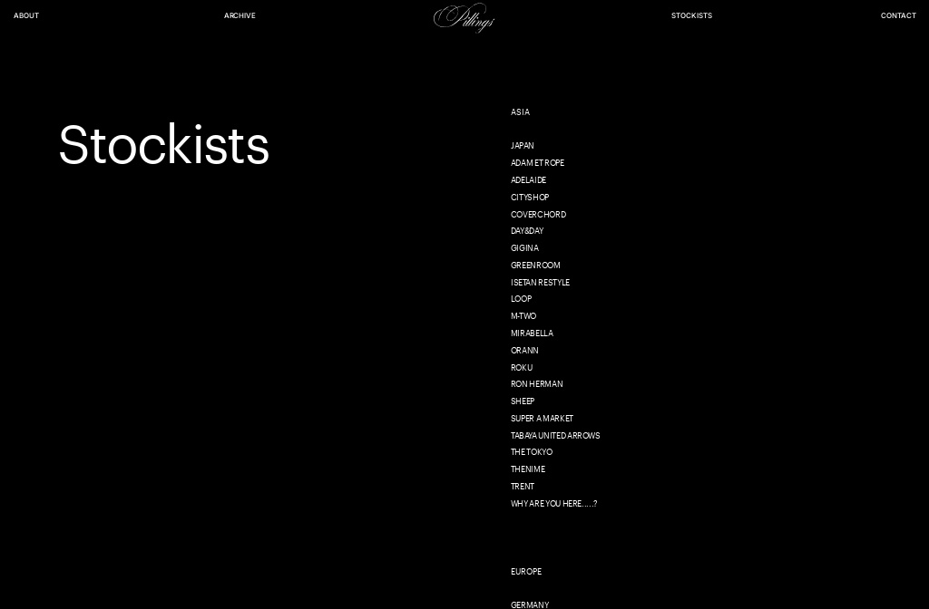 pillings | Official Website — stockists