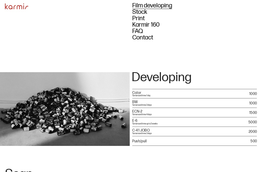 Karmir Film Lab — Film development