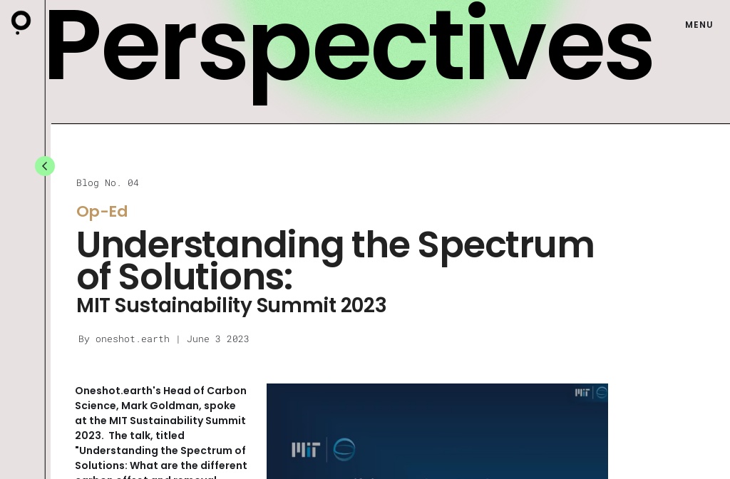 ONESHOTEARTH — Understanding the Spectrum of Solutions
