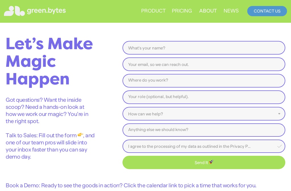 GreenBytes — Contact Us