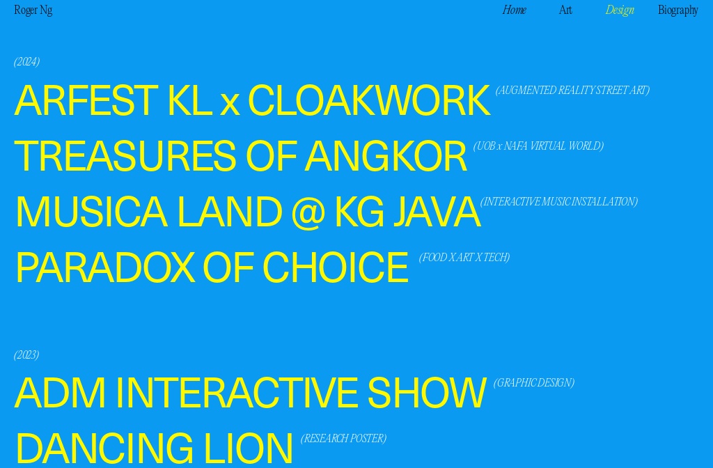 Roger's Website — Design