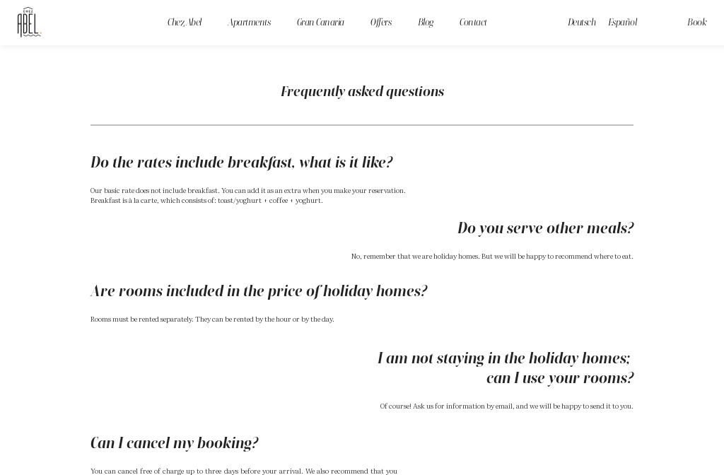 Chez Abel — FAQ-EN