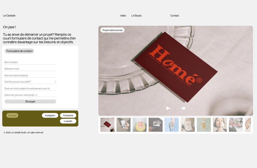 Le Candide Studio — Contact