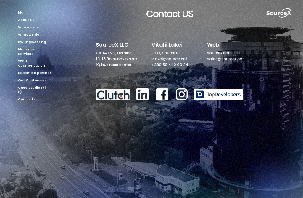 SourceX profile — page