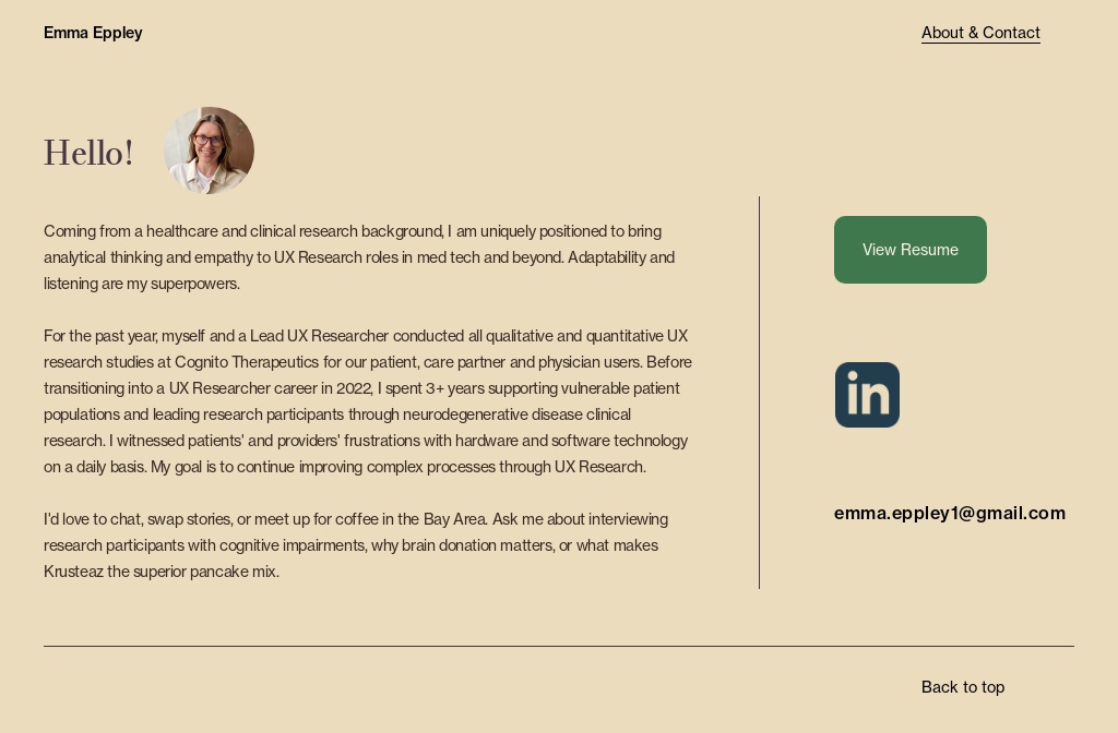 Portfolio — Project page