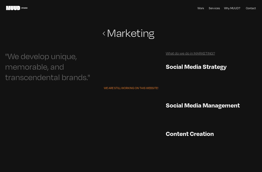 MUUD STUDIO — Services