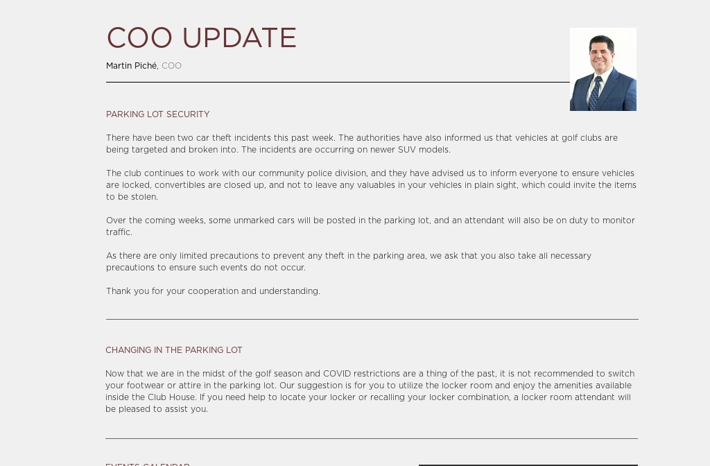 The 19th - June 16, 2023 — COO Update