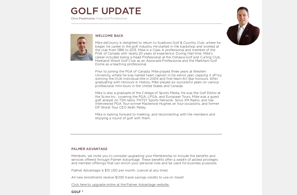 The 19th - March 1, 2024 — Golf Update