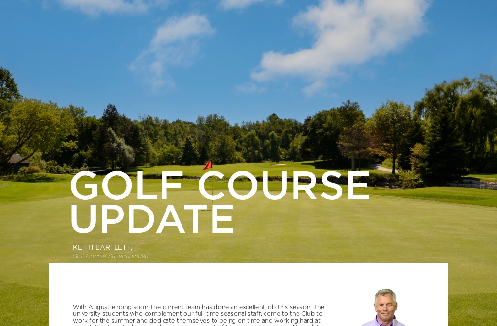 The 19th - August 23, 2024 — Golf Course Update