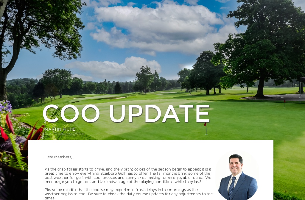 The 19th - October 11 2024 — COO Update