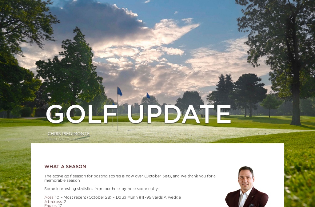 The 19th - November 1, 2024 — Golf Update