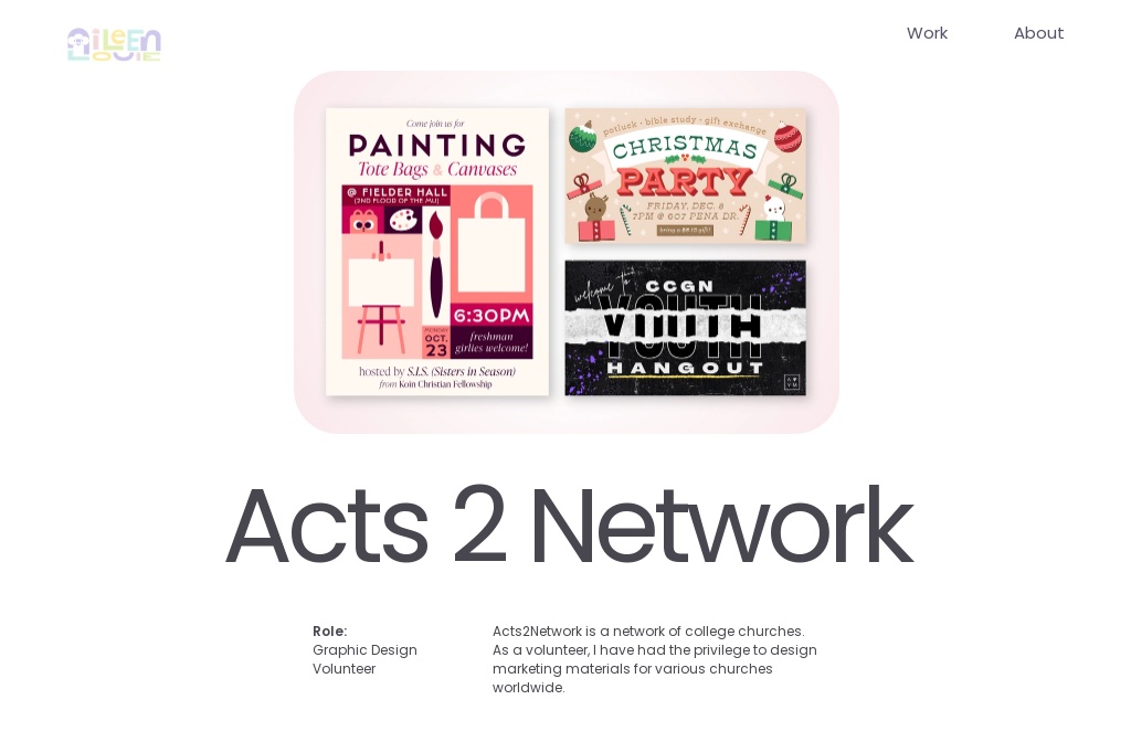 Aileen Louie's Portfolio — Acts2Network