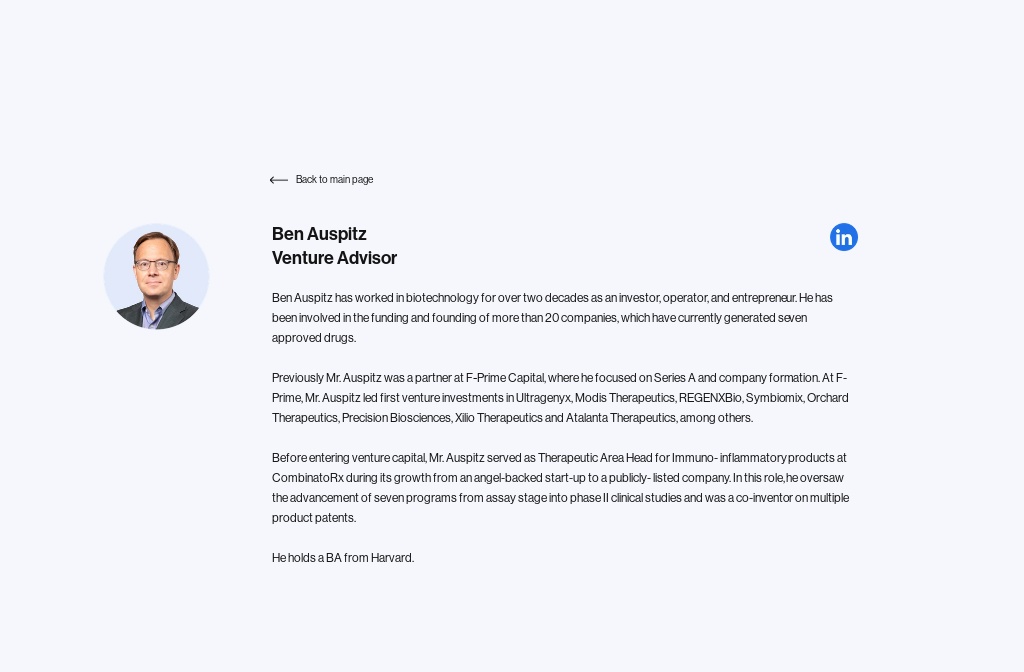 Ben Auspitz | Forge Life Science Partners