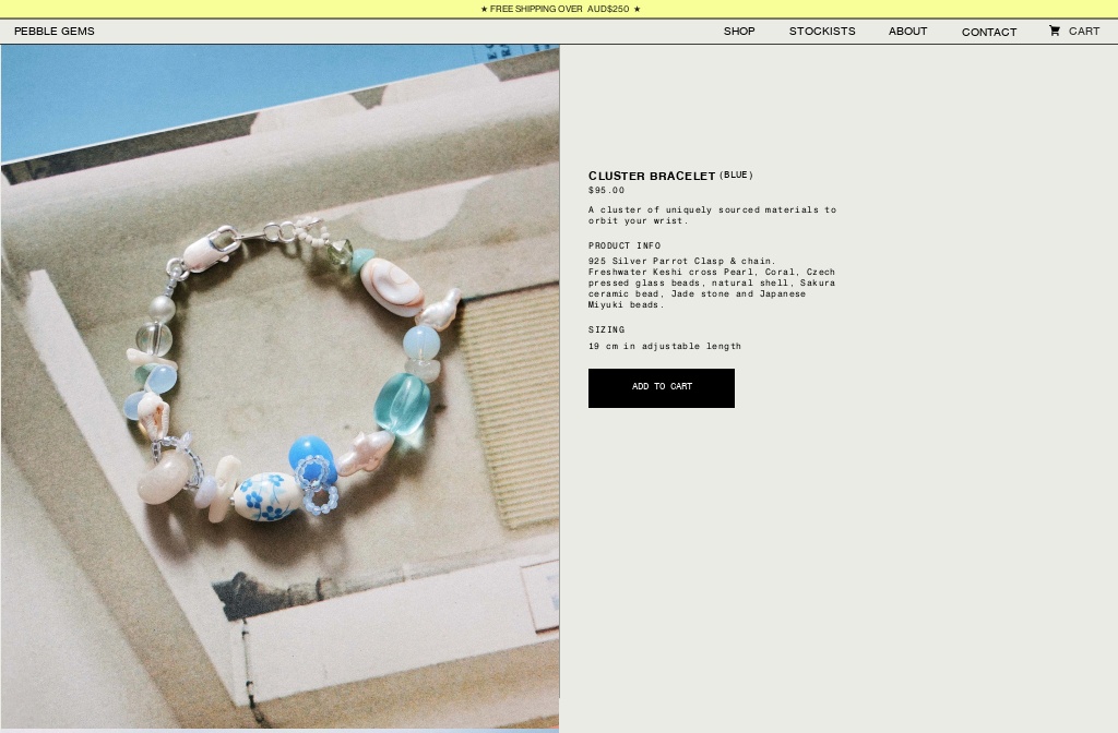 Pebble Gems — Blue Cluster Bracelet