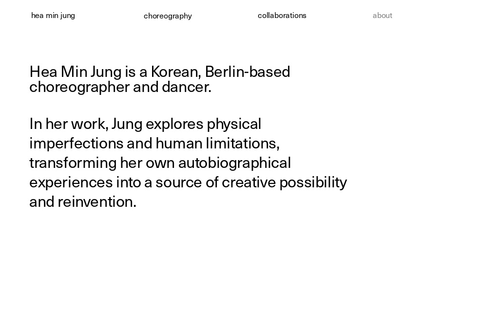 Official Website of Hea Min Jung — About