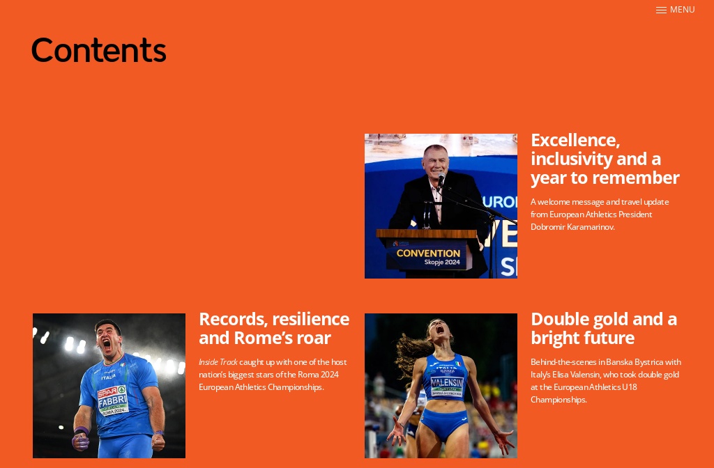 Inside Track Magazine Winter 2024-25 Contents