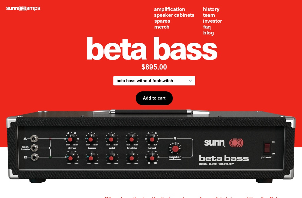 Sunn Amplification — beta bass