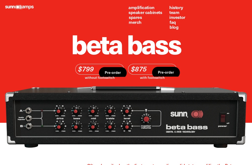 Sunn Amplification — beta bass