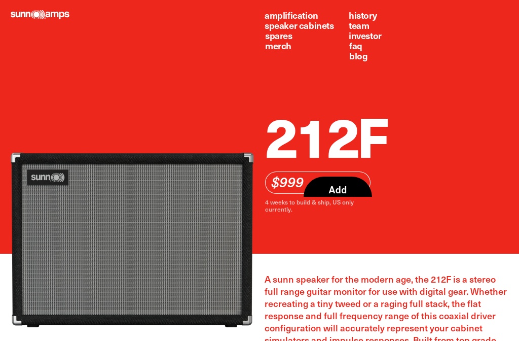 Sunn Amplification — 212F