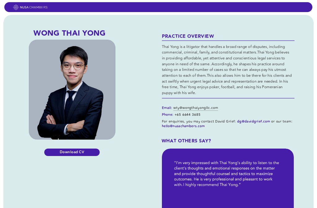 Member: Wong Thai Yong