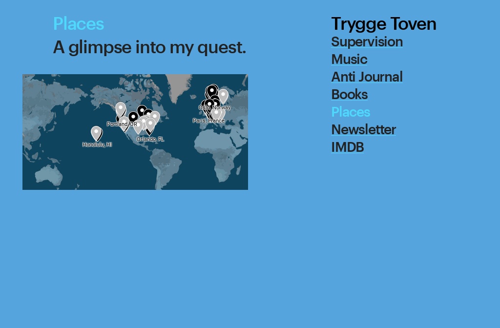 Trygge Toven - Music Supervisor & Producer — places
