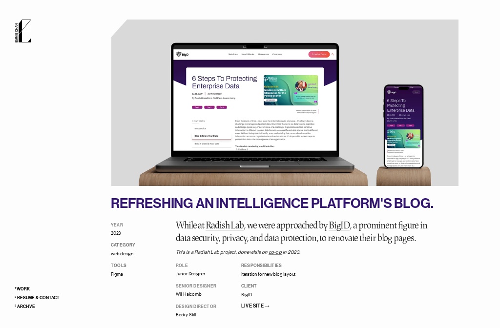EMMIE CHAN — REFRESHING AN INTELLIGENCE PLATFORM'S BLOG.