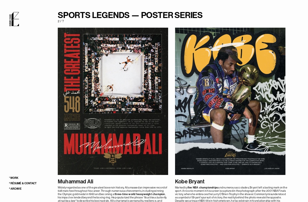 EMMIE CHAN — SPORTS LEGENDS — POSTER SERIES