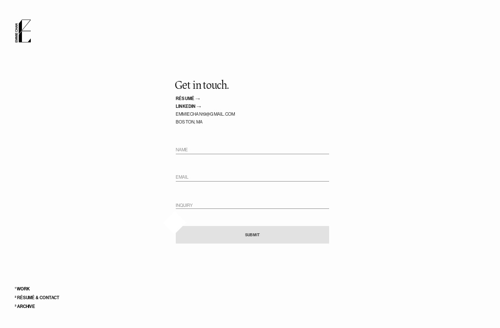 EMMIE CHAN — Get in touch.