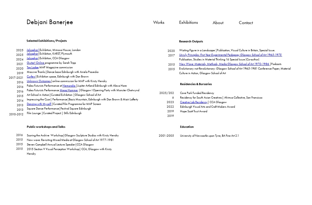 Debjani Banerjee — CV