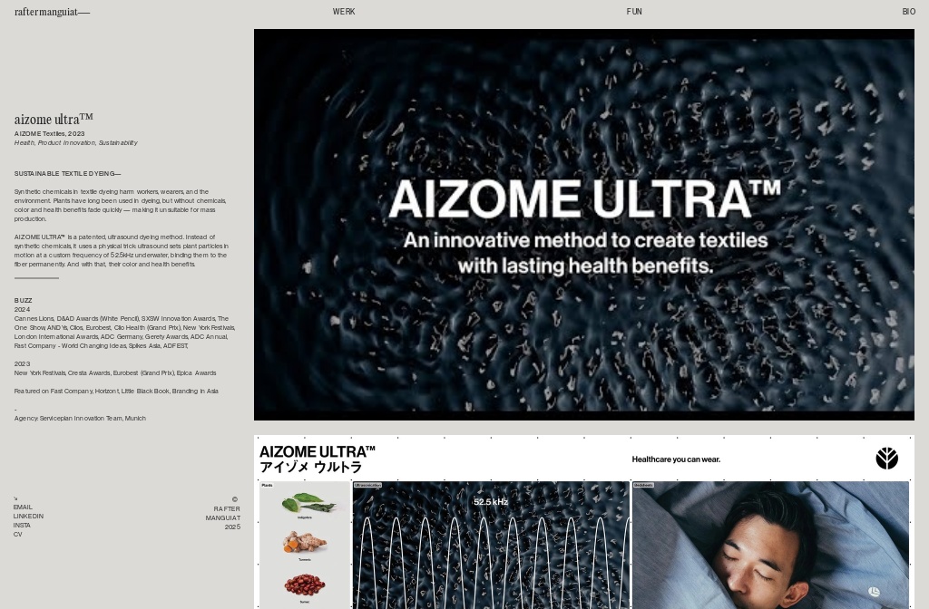 rafter manguiat — copywriter — aizome ultra™