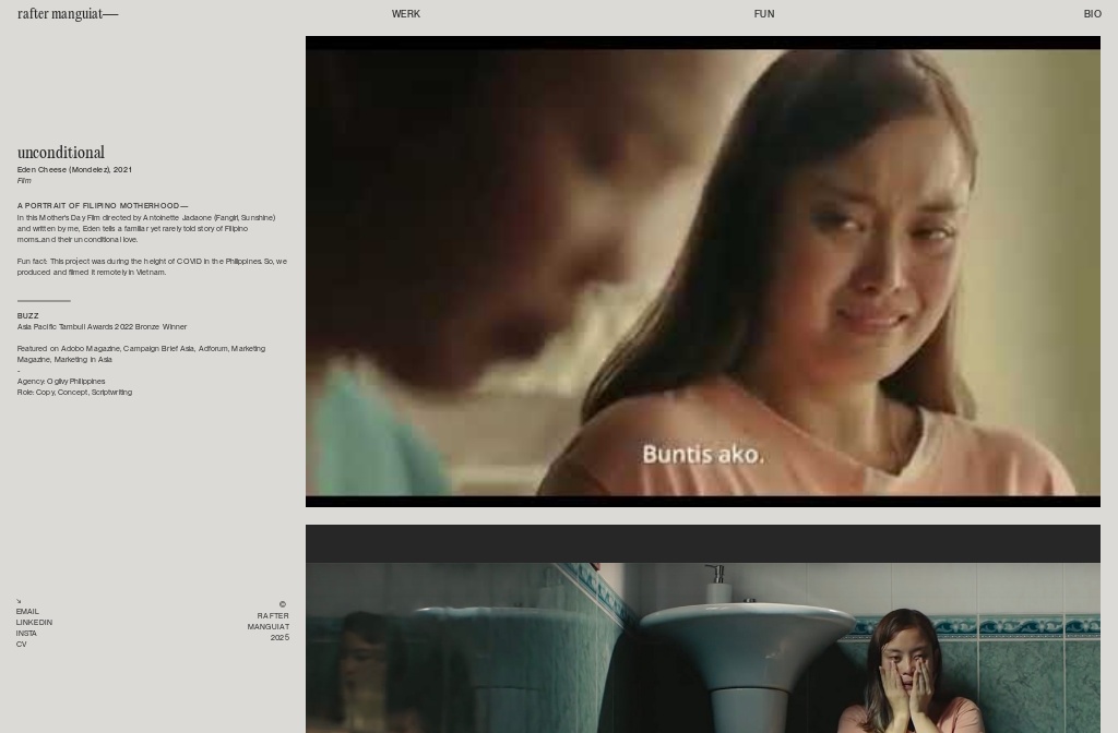 rafter manguiat — copywriter — eden unconditional