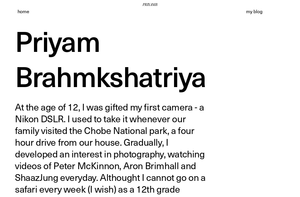Priyam Brahmkshatriya — About me