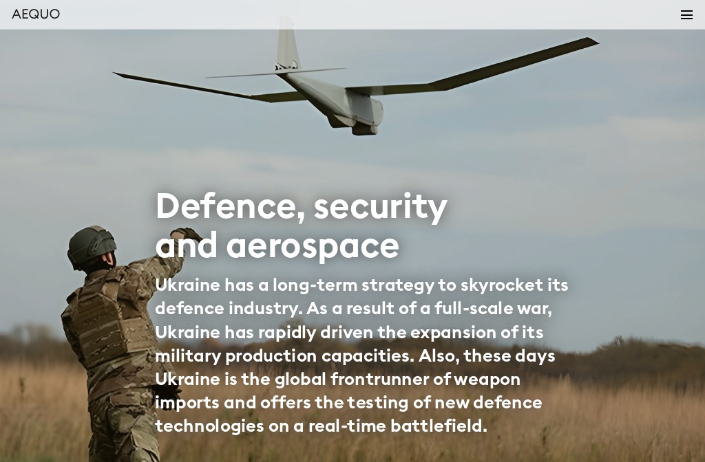 Aequo guide to rebuilding Ukraine — Defence, security and aerospace