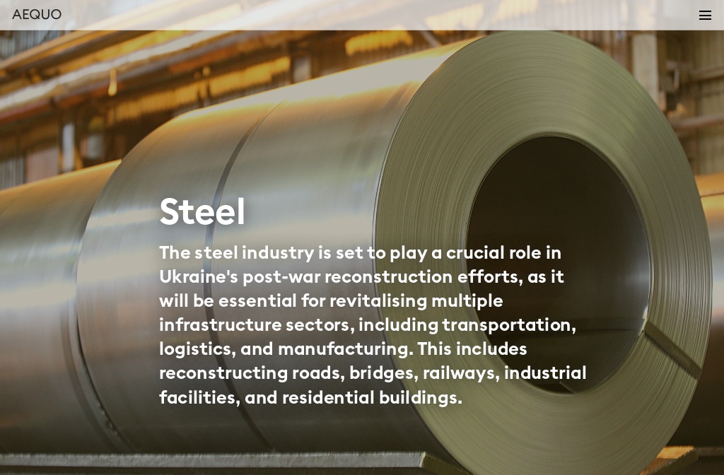 Aequo guide to rebuilding Ukraine — Steel